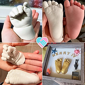 Luna Bean Deluxe Baby Keepsake Hand Casting Kit - Plaster Hand Mold Casting Kit for Infant Hand & Foot Mold - Baby Casting Kit for First Birthday, Christmas & Newborn Gifts - (Clear Sealant - Matte)