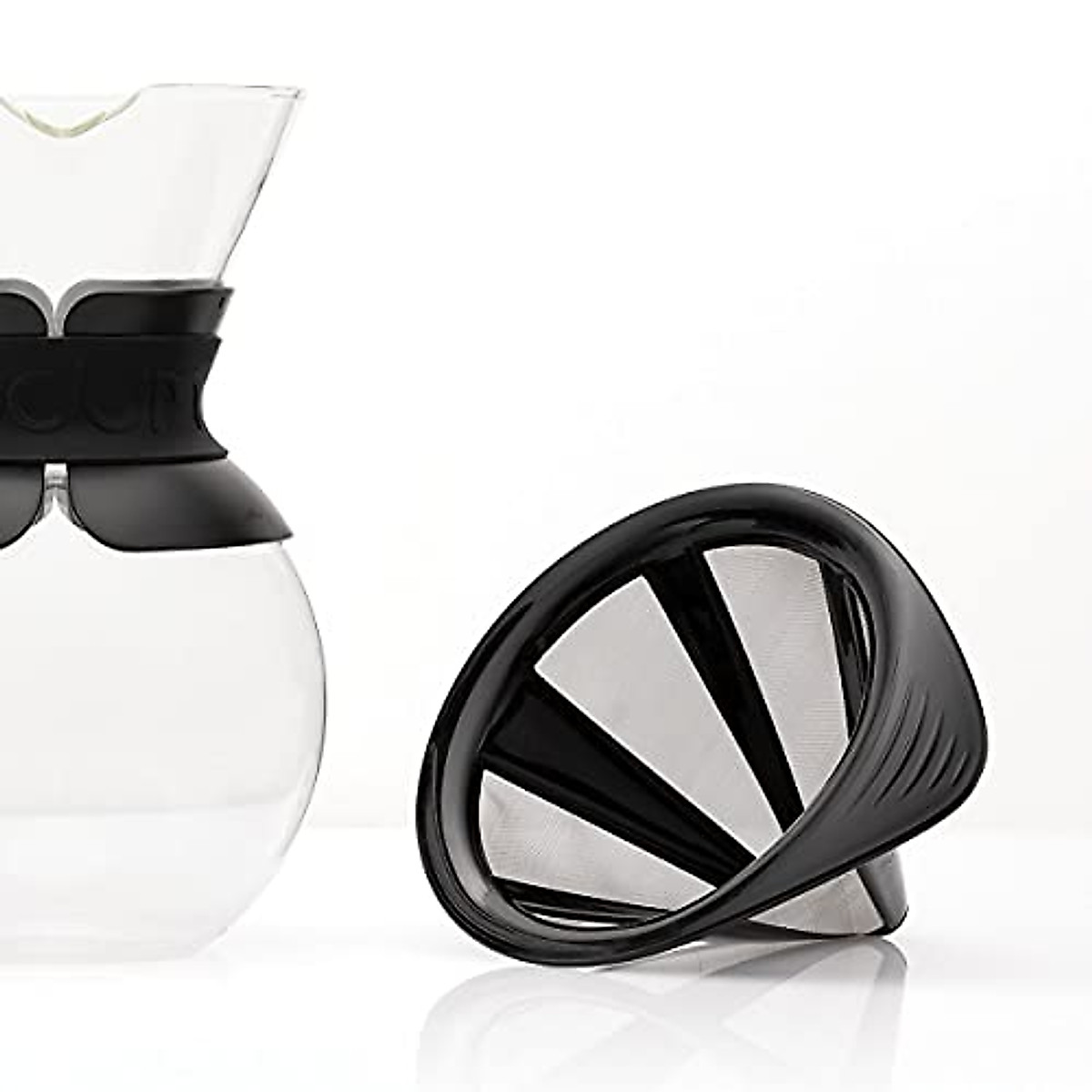 Bodum Pour Over Coffee Maker with Permanent Filter, 1 Liter, 34 Ounce, Black Band