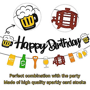 Happy Birthday Banner for Men Cheers for 21st-100th Years Bday Party Backdrop Decoration for Women Adult Him Her Celebrating Birthday Anniversary Event Garland Supplies Pre-Strung