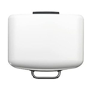 WENKO 54920218 8 Gallon Kitchen with Foot Pedal, Hands Free, Made of Steel, Dimensions (WxHxD): 13.4x24x12.8 in, Trash Can with lid, White