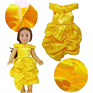 18 inch Doll Clothes ,6Pcs Princess Costume Include Bella,Cinderella,Snow White,Rapunzel,Princess Elsa and Aurora Fits All 18 inch Girl Dolls