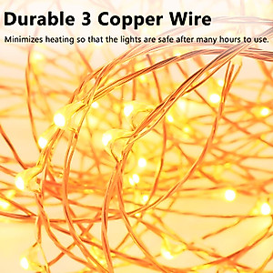 Decute 300Led 99FT Copper Wire Christmas Fairy String Lights Dimmable with Remote Control Starry Lights with UL Cerficated Decorative for Party Wedding Bedroom Yard Christmas Tree Warm White