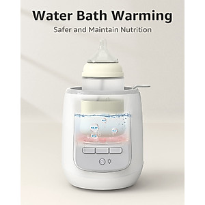 GROWNSY Bottle Warmer, 9-in-1 Water Bath Nutri Baby Bottle Warmer, Fast & Easy Milk Warmer for Breastmilk& Formula, Auto Timer, Defrost, Steri-lize, Warms Baby Milk to Body Temp and Maintain Nutrients