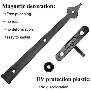 WINSOON Magnetic Decorative Garage Door Hardware 6 Pieces Carriage Accents Faux Hinges Curb Appeal Decor Kit with 10 Clavos