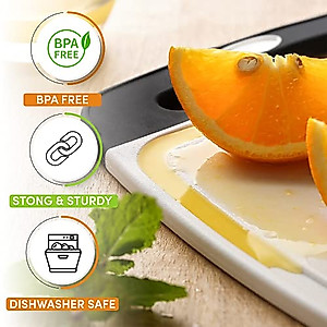 Spring Chef Professional Cutting Boards for Kitchen With Soft Grip Handles – Deep Juice Grooves – Non-porous and Non-slip Chopping Board – Dishwasher Safe – BPA Free Plastic – Set of 3 – Color Choices