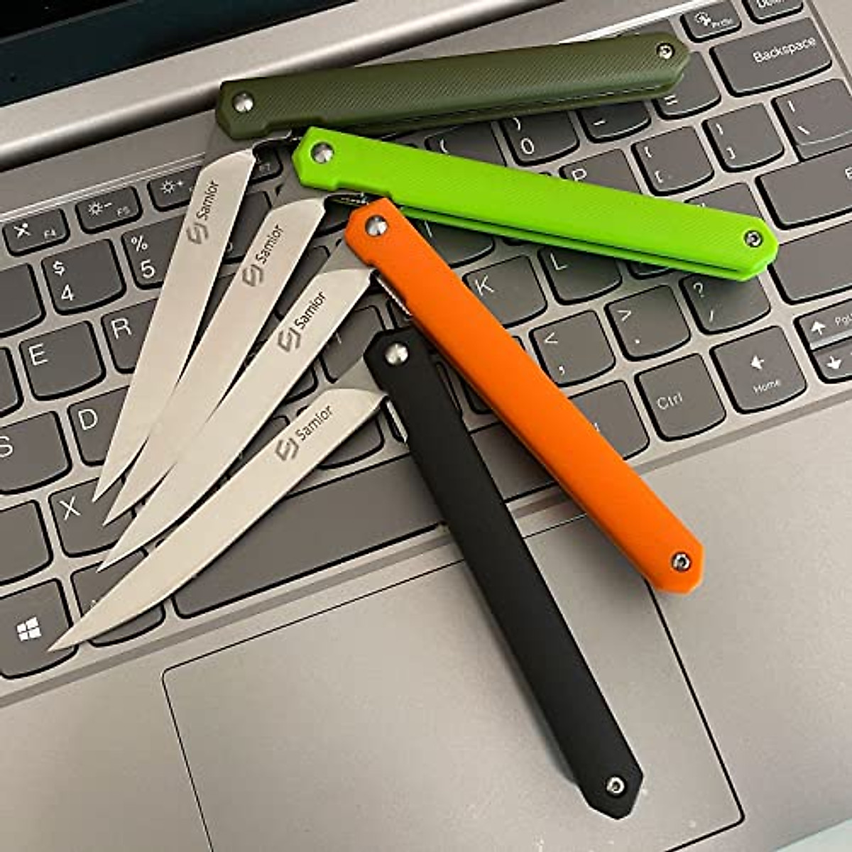 Samior GA035 Small Slim Folding Pocket Flipper Knife, 3.5 inches 5CR13 Drop Point Blade, ABS Handle With Liner lock Pocket Clip, Gentleman's EDC Knives 1.3oz, Black