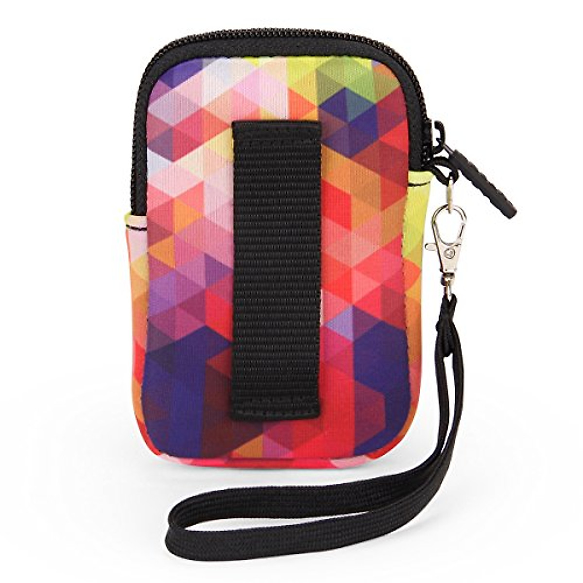 USA Gear MP3 Player Case Compatible with Apple iPod, Sandisk MP3 Player, Timmkoo, MYMAHDI 80GB, and more MP3 Player with Bluetooth - Wrist Strap, Pocket for Earbuds, USB Cable, Memory Card (Geometric)