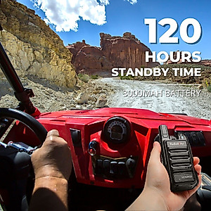 Radioddity GM-N1 GMRS Radio Handheld, Noise Canceling Long Range Two Way Radio for Adults, with 30 Channels 3000mAh Rechargeable Battery, Privacy Code, VOX for Camping, Offroad (2 Packs)