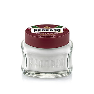 Proraso Pre-Shave Conditioning Cream for Men, Moisturizing and Nourishing for Coarse Beards with Sandalwood Oil, 3.6 oz