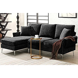 84" Convertible Sectional Sofa, Modern Chenille L-Shaped Sofa Couch with Reversible Chaise Lounge, Fit for Living Room, Apartment(2 Pillows)