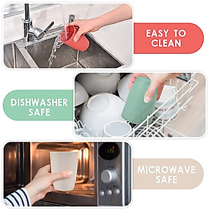 CRETVIS 11OZ Unbreakable Wheat Straw Cup, 6 Pcs Reusable Dishwasher Safe Drinking Cups, Stackable Coffee Tea, Juice Cup, Tumbler Water Mugs for Kitchen Parties, Travel Picnics and Weddings