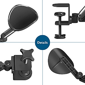 BONTEC Arm Rest Support Extender for Desk Armrest Pad Rotating Elbow Rest Holder (Black), Extendable & Adjustable, Aluminum Material