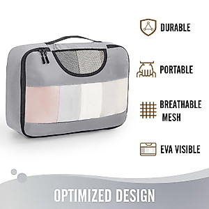 Veken 6 Set of Various Size Packing Cubes for Travel, Suitcase Organizer Bags Set with Shoe Bag, Luggage Organizer for Travel Accessories Cruise Essentials