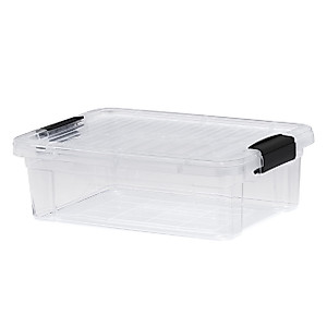 Superio Clear Storage Box with Lid, 4.5 Quart Plastic Container Bins for Organizing, Stackable Crates, BPA Free, Non Toxic, Odor Free, Organizers for Home, Office, School, and Dorm