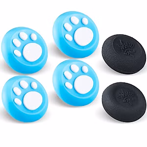 9CDeer Performance Joystick Analog Stick Thumb Grips Set of 6 Compatible with PS5, PS4, Xbox Series X/S Xbox One, Switch Pro Controller Blue st