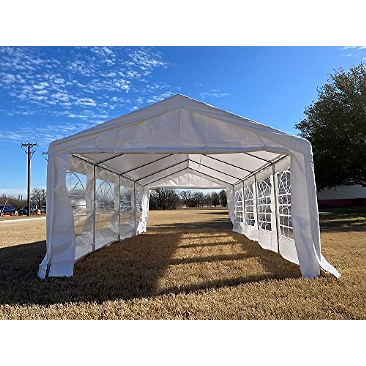 26'x13' PE Party Tent White - Heavy Duty Canopy Carport - by DELTA Canopies
