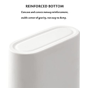 HPDEAR Plastic Wastebasket, Rectangular Slim Trash Can, Narrow Trash Bin, Garbage Can for Bedroom Bathroom Kitchen (Black)