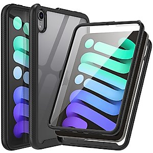 CBUS Heavy-Duty Phone Case with Built-in Screen Protector Compatible with iPad Mini 6 (2021) 6th Generation –– Full Body (Black)