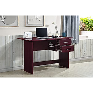 Hodedah Writing 2-Drawers in Mahogany Desk