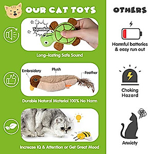 Catnip Toys for Indoor Cats, 12 Pack Crinkle Interactive Cat Toy, Cat Chew Toy for Aggressive Chewers Bite Resistant, Squeaky Catnip Cat Toys Rattle Plush Stuffed Pet Toys, Relieve Stress Kitten Toys