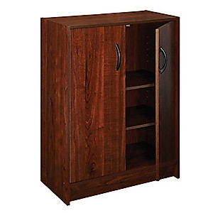 ClosetMaid Pantry Cabinet Cupboard with 2 Doors Adjustable Shelves, Standing, Storage for Kitchen, Laundry or Utility Room, Dark Cherry & , Dark Cherry 1307 Stackable 2-Door Organizer