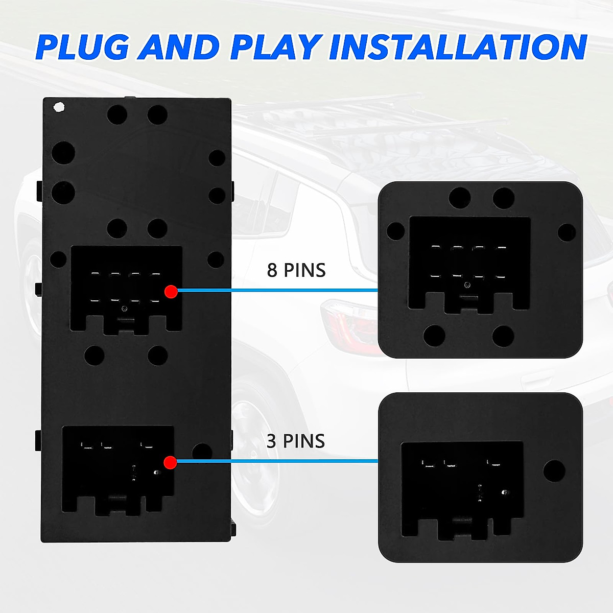 Driver Side Master Power Window Switch 5L1Z14529AA for Ford F150 2004 2005 2006 2007 2008, for Ford Expedition 2003 2004 2005 2006, for Ford Crown Victoria 2003-2008