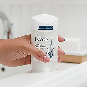 Ivory Deodorant, Hint of Aloe, Made without Aluminum and Baking Soda, 2.4 oz, Pack of 4