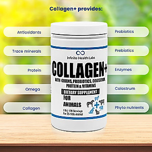Collagen+ Ultimate Dog or Cat Food Topper with Greens Probiotics Enzymes Colostrum Glucosamine Omegas Supports Healthy Joints Energy Digestion Immunity