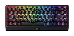 Razer BlackWidow V3 Mini HyperSpeed 65% Wireless Mechanical Gaming Keyboard:HyperSpeed Technology_Yellow Switches_Linear & Silent - Phantom Pudding Keycaps 200Hrs Battery, Green (Renewed)