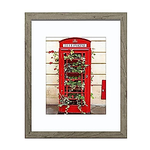 SESEAT 16x20 Picture Frame Gray Woodgrain, Display Pictures 11x14 with Mat or 16x20 without Mat, Photo Frames Wall Gallery, 1 Pack