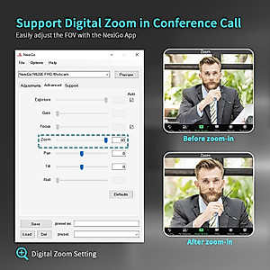 NexiGo N620E Webcam with Light, 1080P 60FPS AutoFocus, ePTZ 2X Digital Zoom, Plug and Play, [Software Included], FHD Streaming Web Camera, Dual Stereo Mics, for Zoom Skype Teams, PC Mac Laptop Desktop