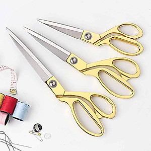 SUNLAND Professional Stainless Steel Heavy Duty Tailor Scissors (11 inch, Gold)