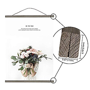 Miaowater Magnetic Poster Frame Hanger,12x16 12x18 12x20 12x24 Light Wood Wooden Magnet Frames Hangers for Photo Picture Art Canvas Print Artwork Wall Hanging Grey 12''