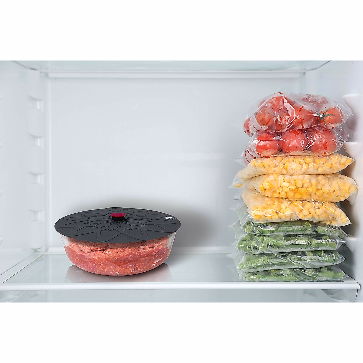 HOGOWARE Set of 5 Premium Silicone Lids for Bowls and Food Covers - 6, 8, 10, 12, 13.5" – Dark Gray Suction Lid - Reusable - Microwave Airtight Seal Lid Covers for Pots, Pans, Bowls, Cups, Skillets