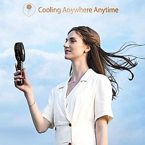 OUTXE Funme Portable Handheld Fan 5000mAh USB Desk Fan Person 4 Speed Settings for Outdoor Travel Black