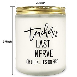Teacher Appreciation Gifts - Teacher Gifts - Teacher’s Last Nerve Candle - Thank You Gift Bulk Present for Graduation Retired Teachers Thanksgiving Appreciation Week