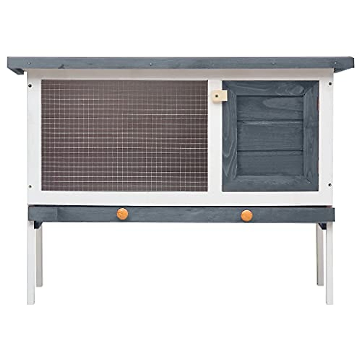 vidaXL Rabbit Hutch, Bunny Cage with Pull Out Tray, Rabbit Enclosure for Indoor and Outdoor, Pet House for Small Animals, Solid Pine Wood