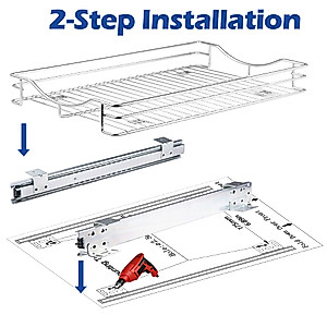 SIMCAS Pull Out Cabinet Organizer 11"W x 18"D, 1Tier Heavy Duty slide out cabinet organizer, pull out drawers for kitchen cabinet organizers and storage, under sink cabinet pull out shelves organizer