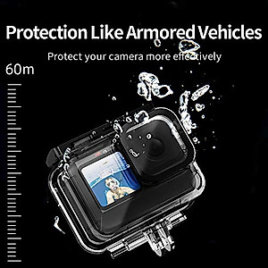 TELESIN Waterproof Case for GoPro Hero 11 Hero 10 Hero 9 Black, Underwater Dive Case Housing Shell Supports 60M/196FT Deep Diving Scuba Snorkeling with Bracket Screw Go Pro 10 9 Accessories