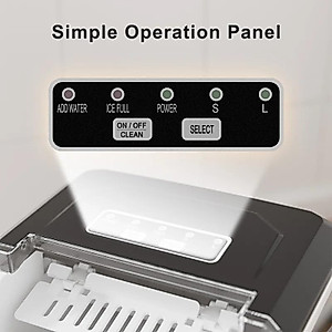 Ice Maker Countertop, Portable Ice Machine with Carry Handle, Self-Cleaning Ice Makers with Basket and Scoop, 9 Cubes in 6 Mins, 26 lbs per Day, Ideal for Home, Kitchen, Camping, RV, Black