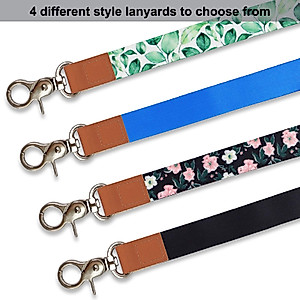 HONZUEN Long Neck Lanyard Leather Keychains with Metal Clasp, Sturdy Durable Women Men Id Badge Lanyard, Neck Lanyard Strap Ideal for Car Keys, Card Holder, Whistle, Keychain, Wallet