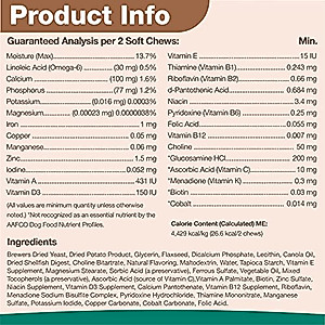 NaturVet VitaPet Senior Daily Vitamins Plus Glucosamine for Dogs, 60 ct Soft Chews, Made in The USA with Globally Source Ingredients