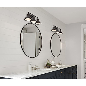 Westinghouse 6116200 Boswell Vintage-Style Three-Light Indoor Vanity Light Fixture, Oil Rubbed Bronze Finish with Highlights, Frosted Prismatic Acrylic Lens