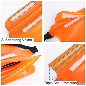 HEETA Waterproof Dry Bag for Women Men Transparent Black 5L Bundle with 2-Pack Waterproof Pouch with Waist Strap