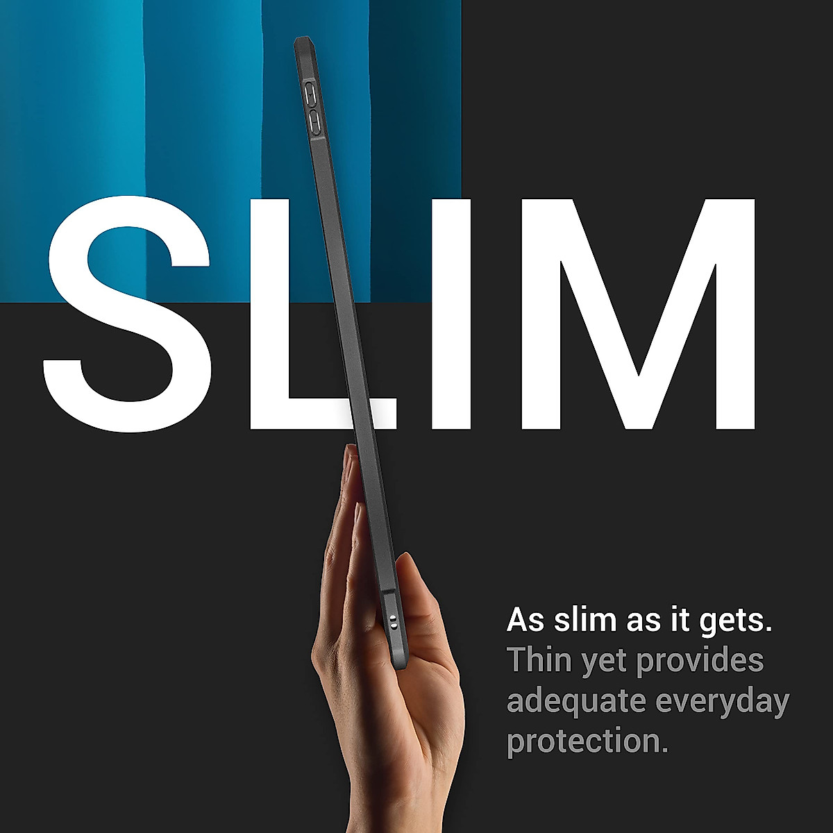 TineeOwl iPad Pro 12.9 inch Case 2022, 2021, 2020, 2018 (6th, 5th, 4th & 3rd Generation) Ultra Thin Matte Clear, Supports Apple Pencil Wireless Charging, Absorbs Shock (Black/Matte Back)