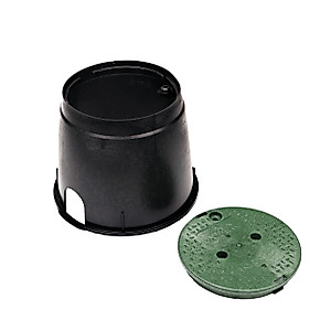 NDS 111BC Standard Series Round Valve Box Overlapping Cover-ICV, Inch, Black/Green Automatic Lawn Drip Irrigation Kits, 10" B/G