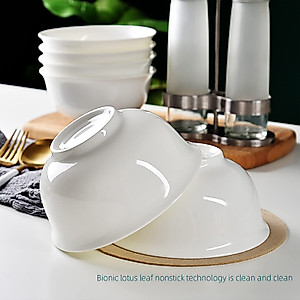 Gang Rinpoche Cereal Bowl Sets, 20OZ Bone China Bowl of 4pcs, White Lightweight Porcelain Dinnersets, Snack Plate for Kitchen, Dishwasher & Microwave Safe (Moonlight)