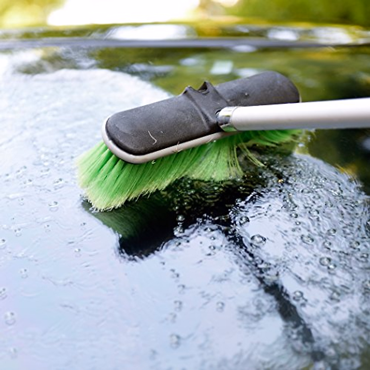 CARCAREZ 10" Flow-Thru Car Washing Brush Head, Green
