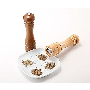 IEOVO 8" Wood Pepper Mill, Solid Wood and Adjustable Ceramic Grinder, Brown…