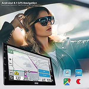 PyleUsa Double DIN Car Stereo Receiver - 7 inch 1080P HD Touch Screen Bluetooth Car Radio Audio Receiver r - WiFi/GPS/AM/FM Radio, Mirror Link for Android Iphone